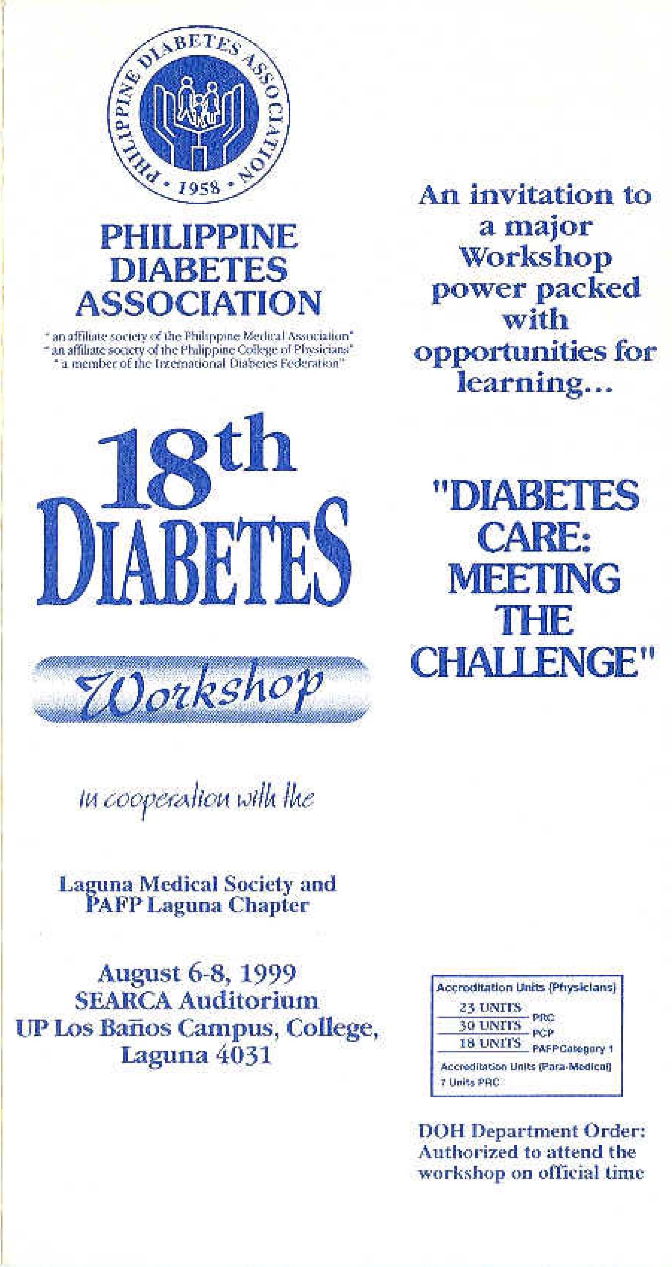 Workshops - Diabetes Philippines Inc.