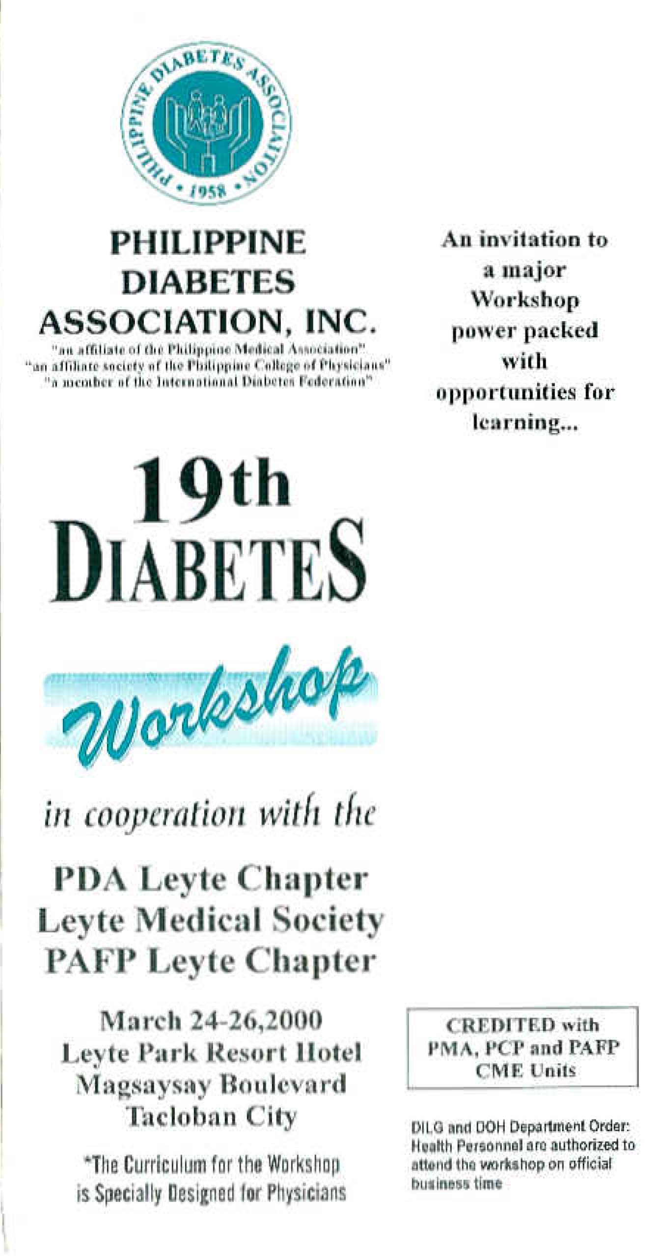 Workshops - Diabetes Philippines Inc.