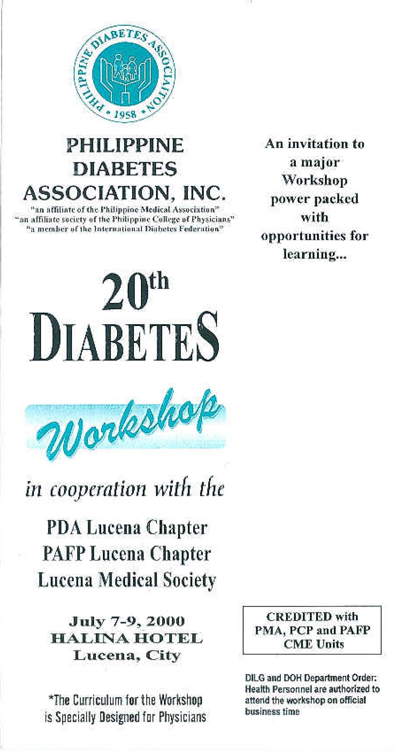 Workshops - Diabetes Philippines Inc.
